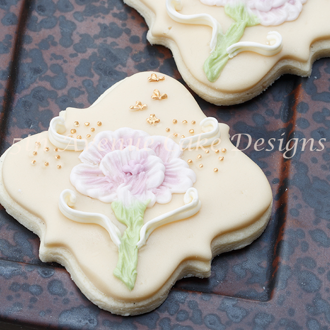 Ombre Shaded Brush Embroidery Cookies | 5thavenuecakedesigns