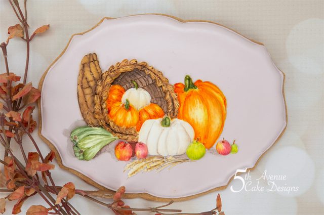 Vintage Cornucopia Cookie 🍠🤤🍏 | 5th Avenue Cake Designs